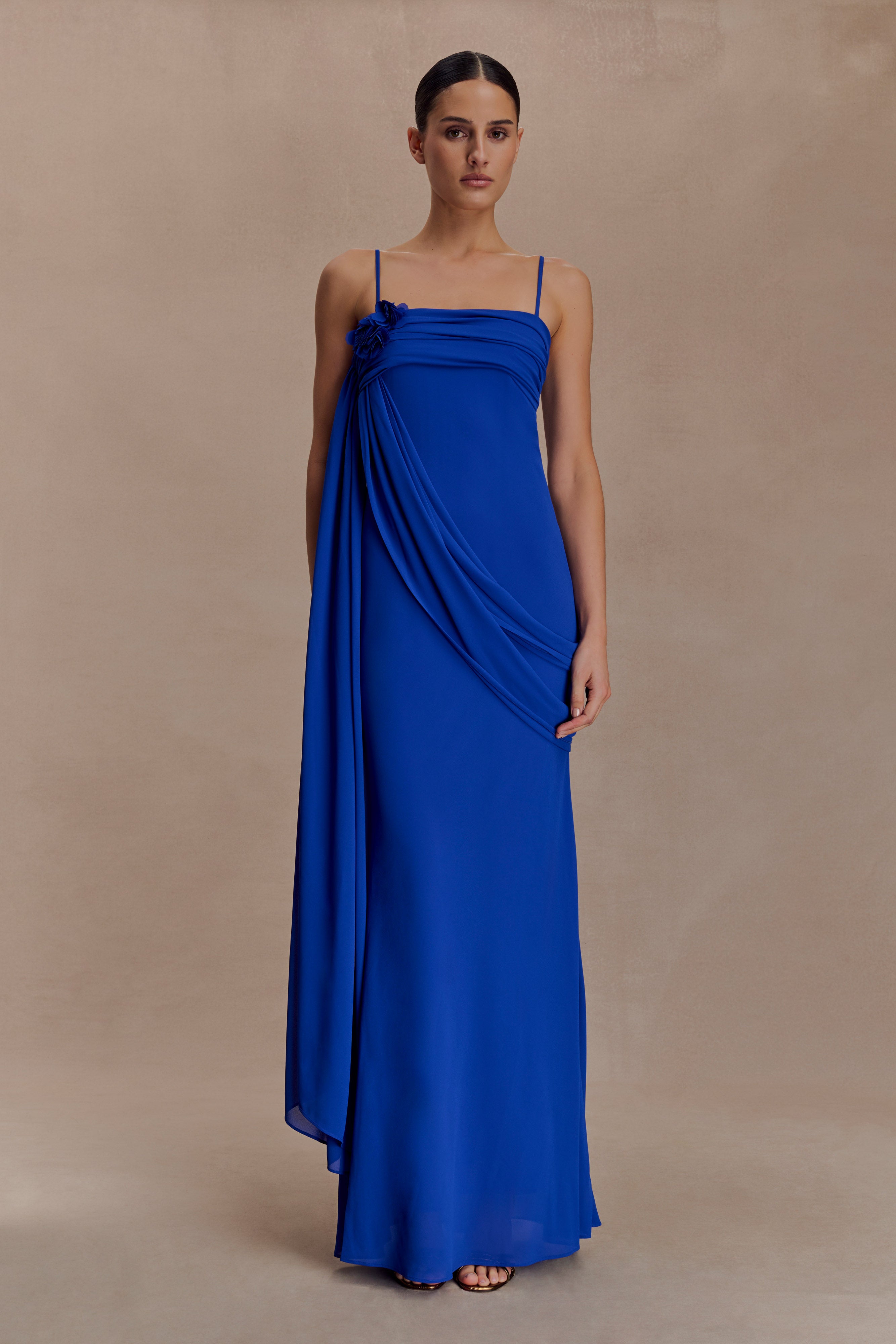 Leena Chiffon Maxi Dress - Cobalt & MESHKI US