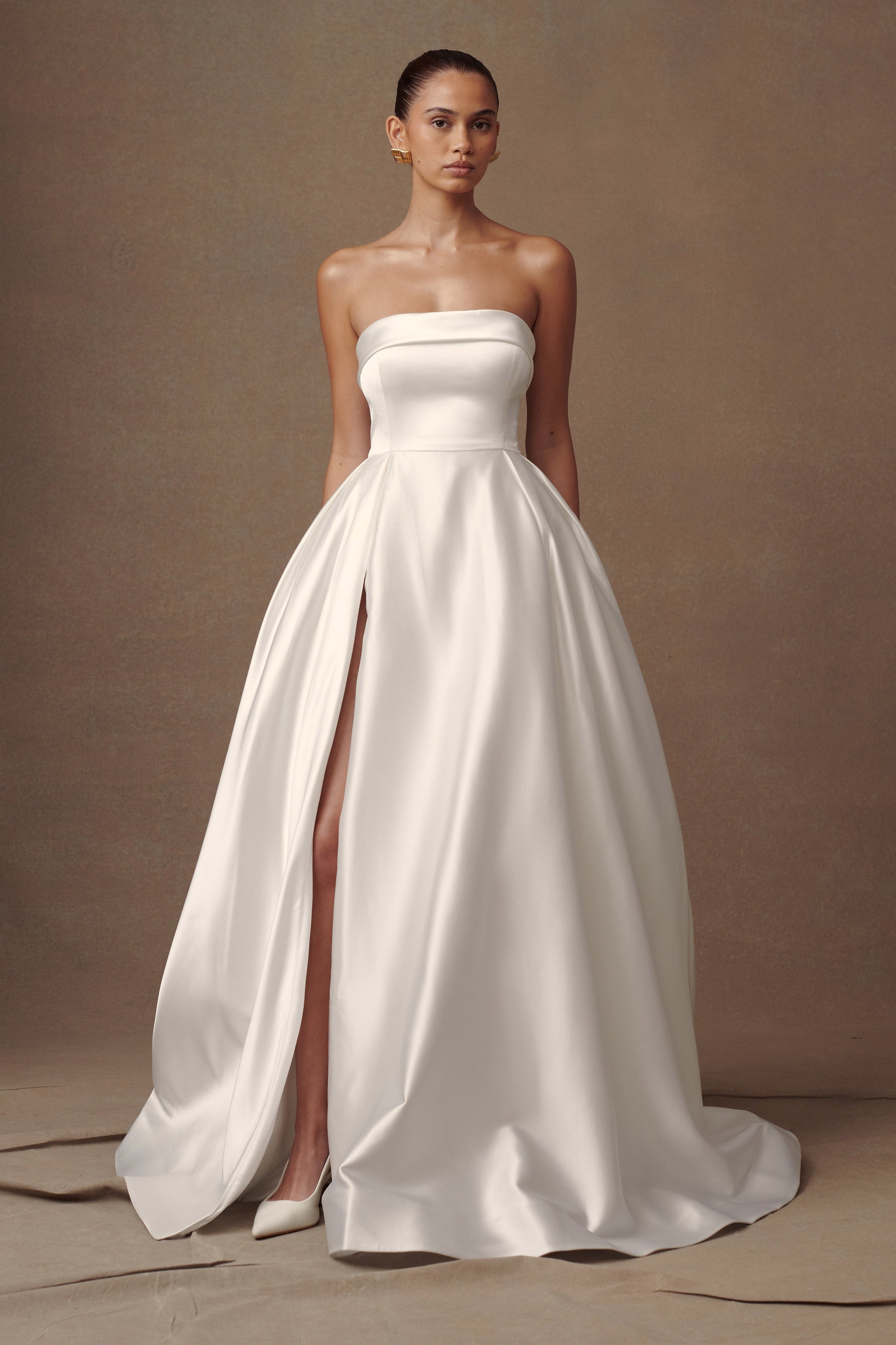 Eileen Strapless Wedding Gown - White - MESHKI U.S