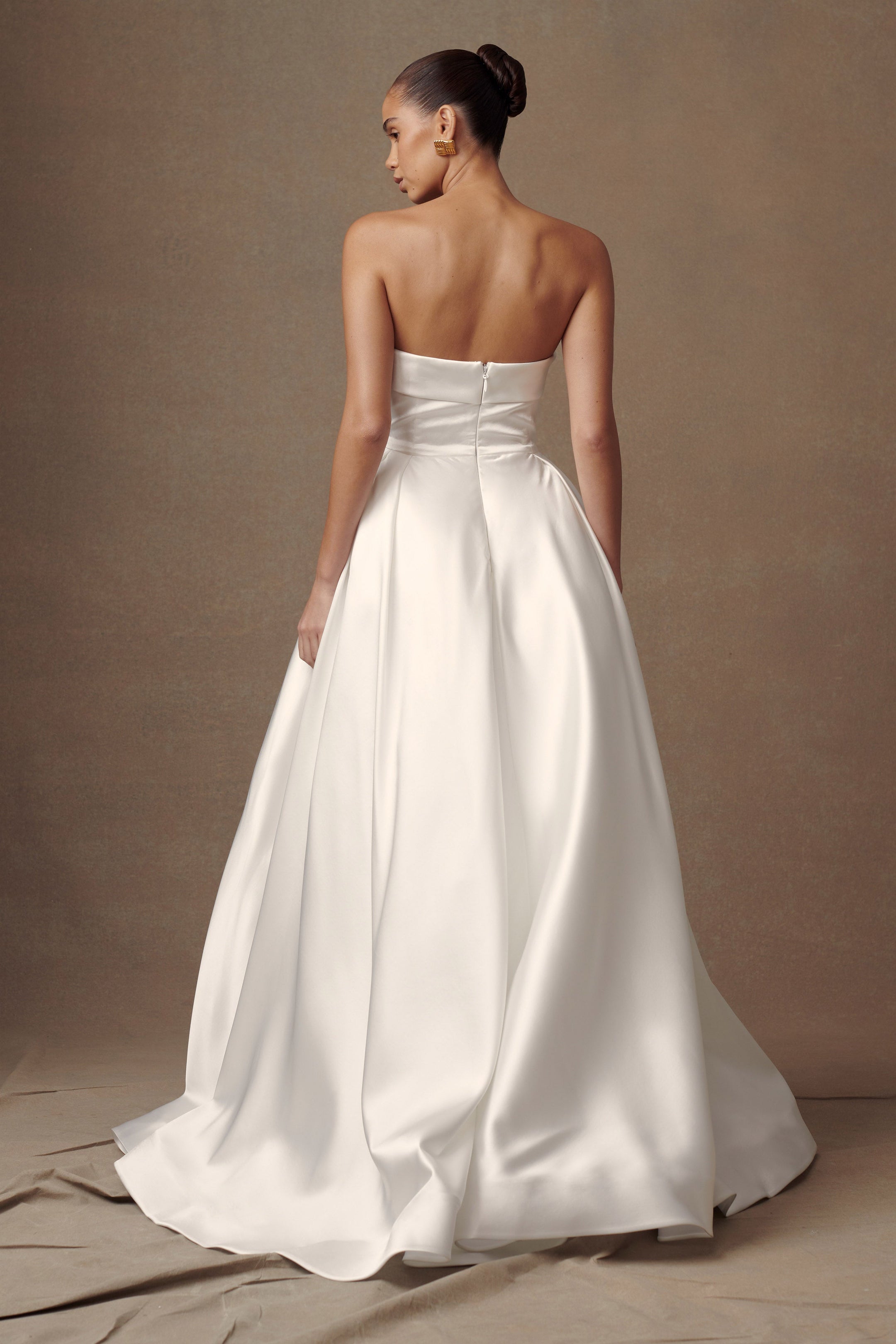 Eileen Strapless Wedding Gown - White - MESHKI U.S