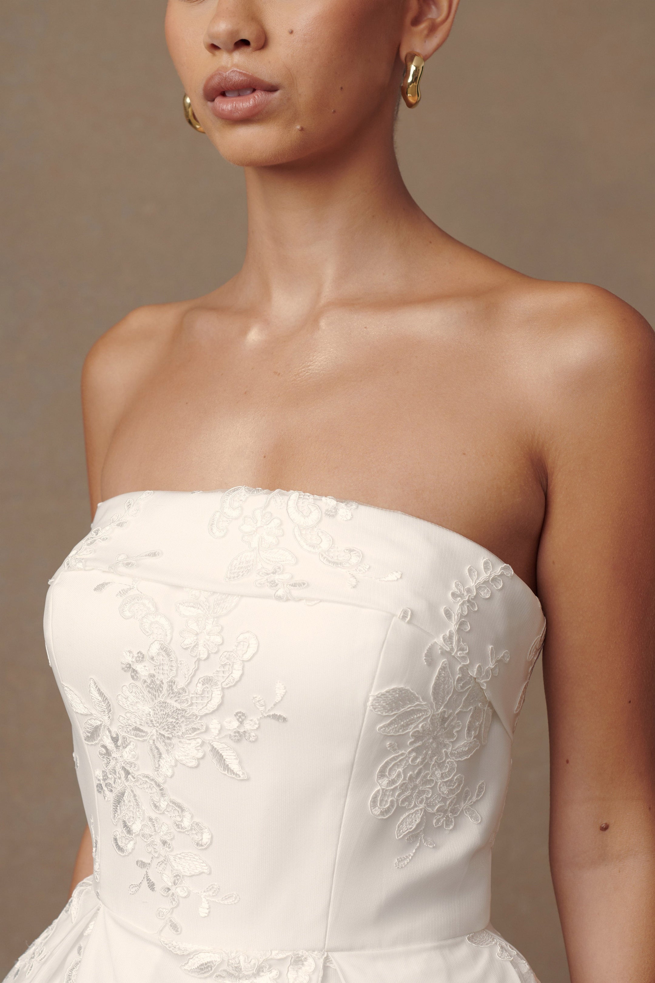 Eileen Lace Mini Dress - White - MESHKI U.S