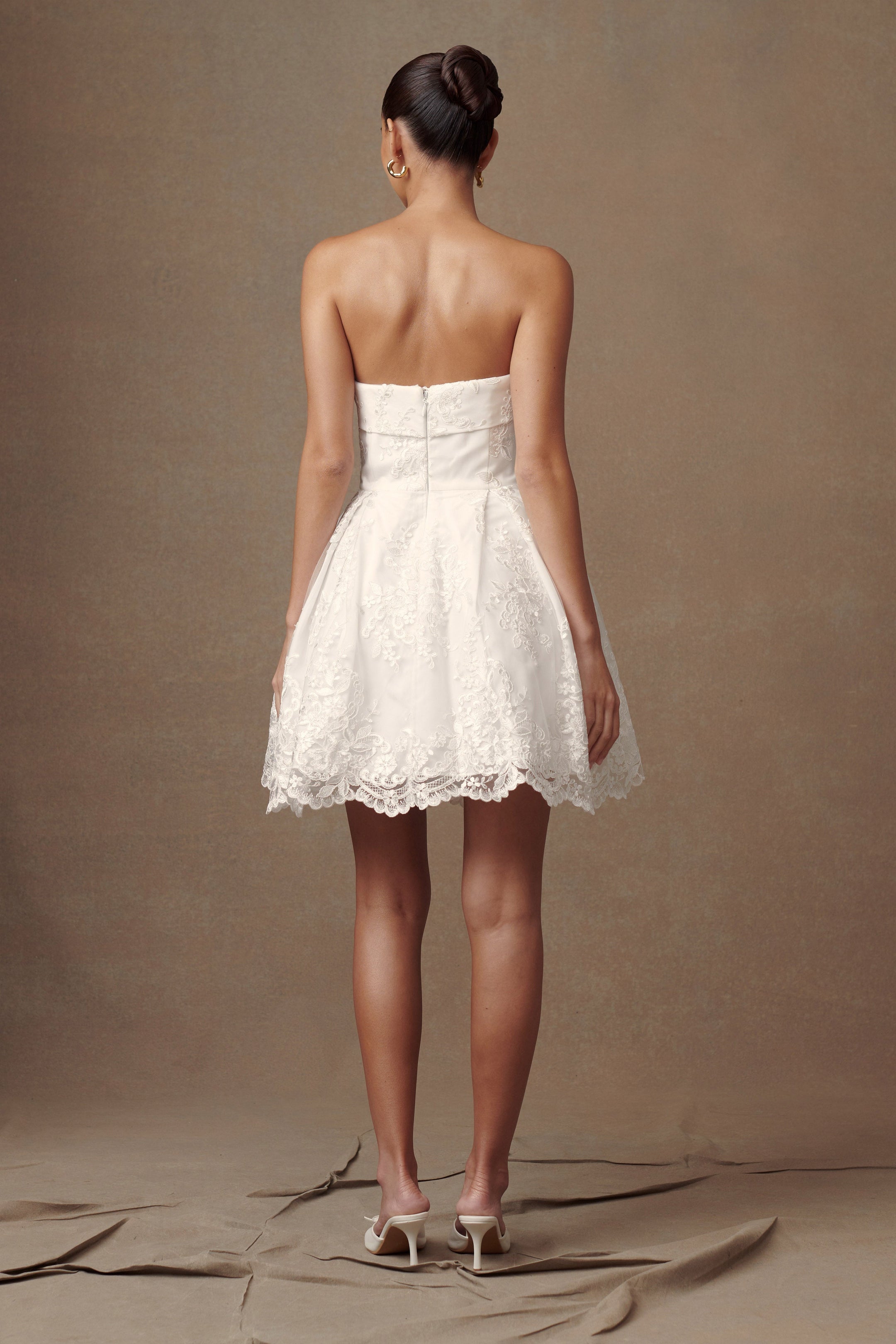 Eileen Lace Mini Dress - White - MESHKI U.S