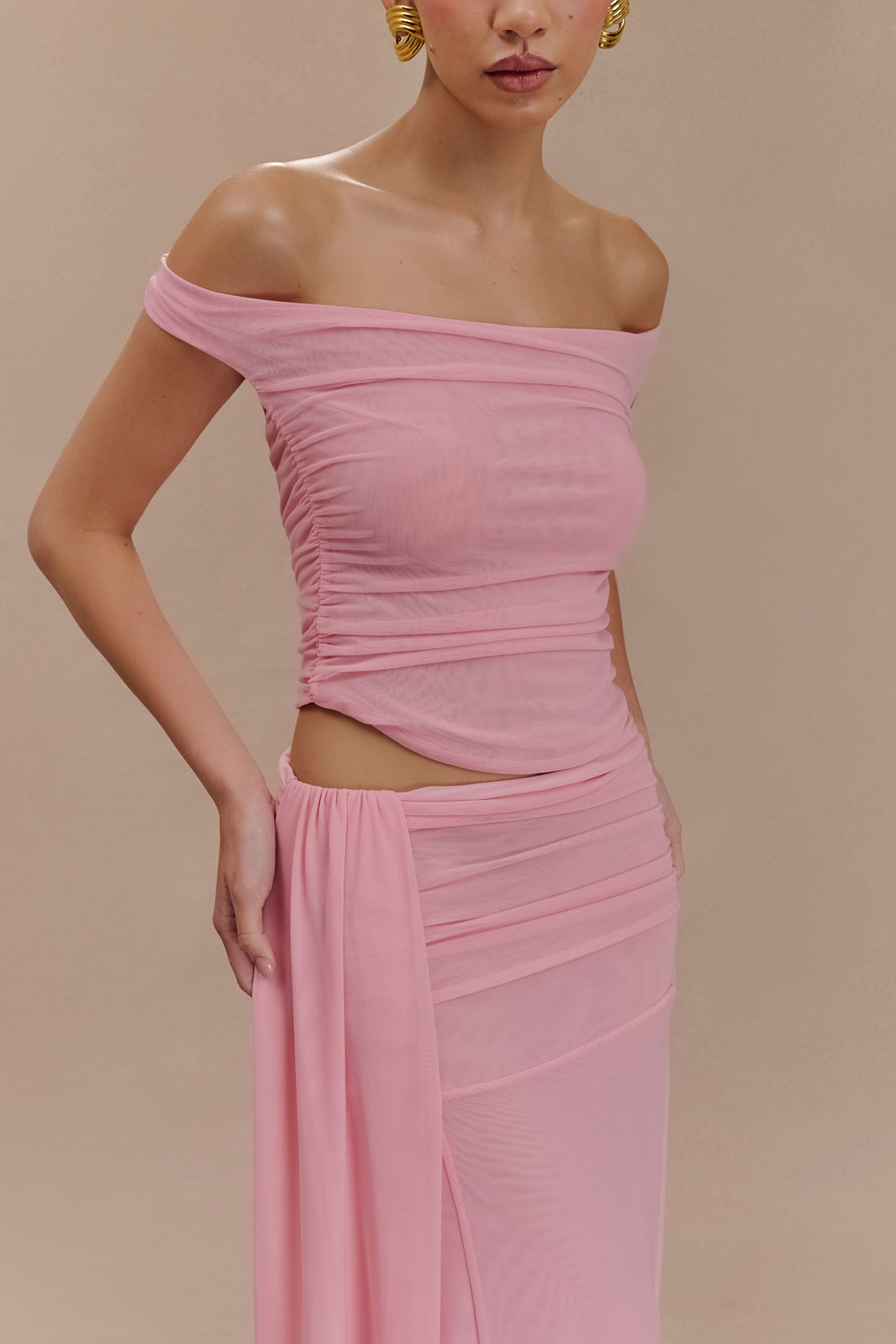 Arna Mesh Maxi Skirt - Candy Pink & MESHKI US