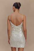 Romilly Sequin Mini Dress - Ivory & MESHKI US
