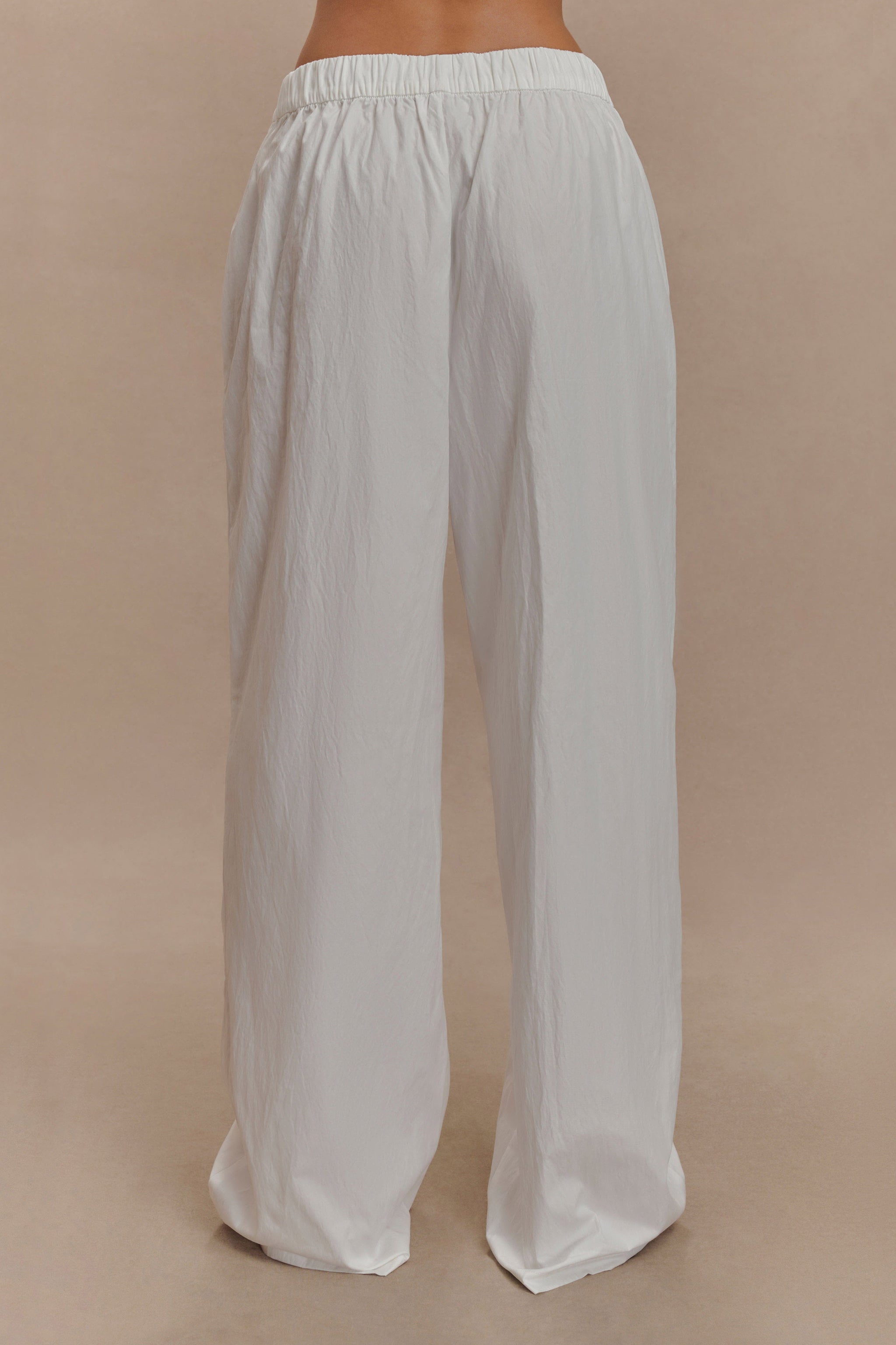 Campbell Cotton Wide Leg Pants - White & MESHKI US