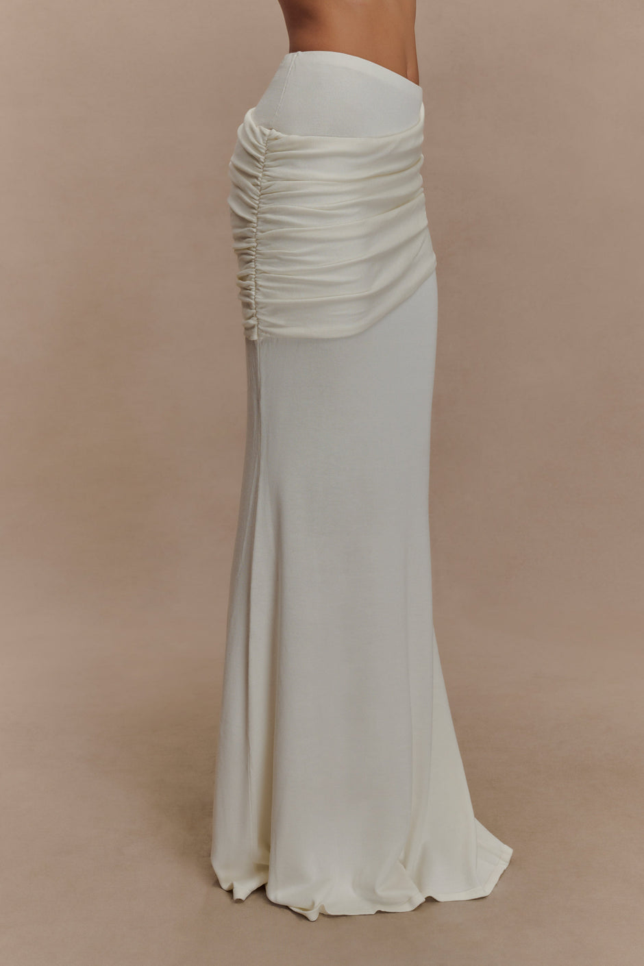 Irene Gathered Knit Top - Ivory & MESHKI US