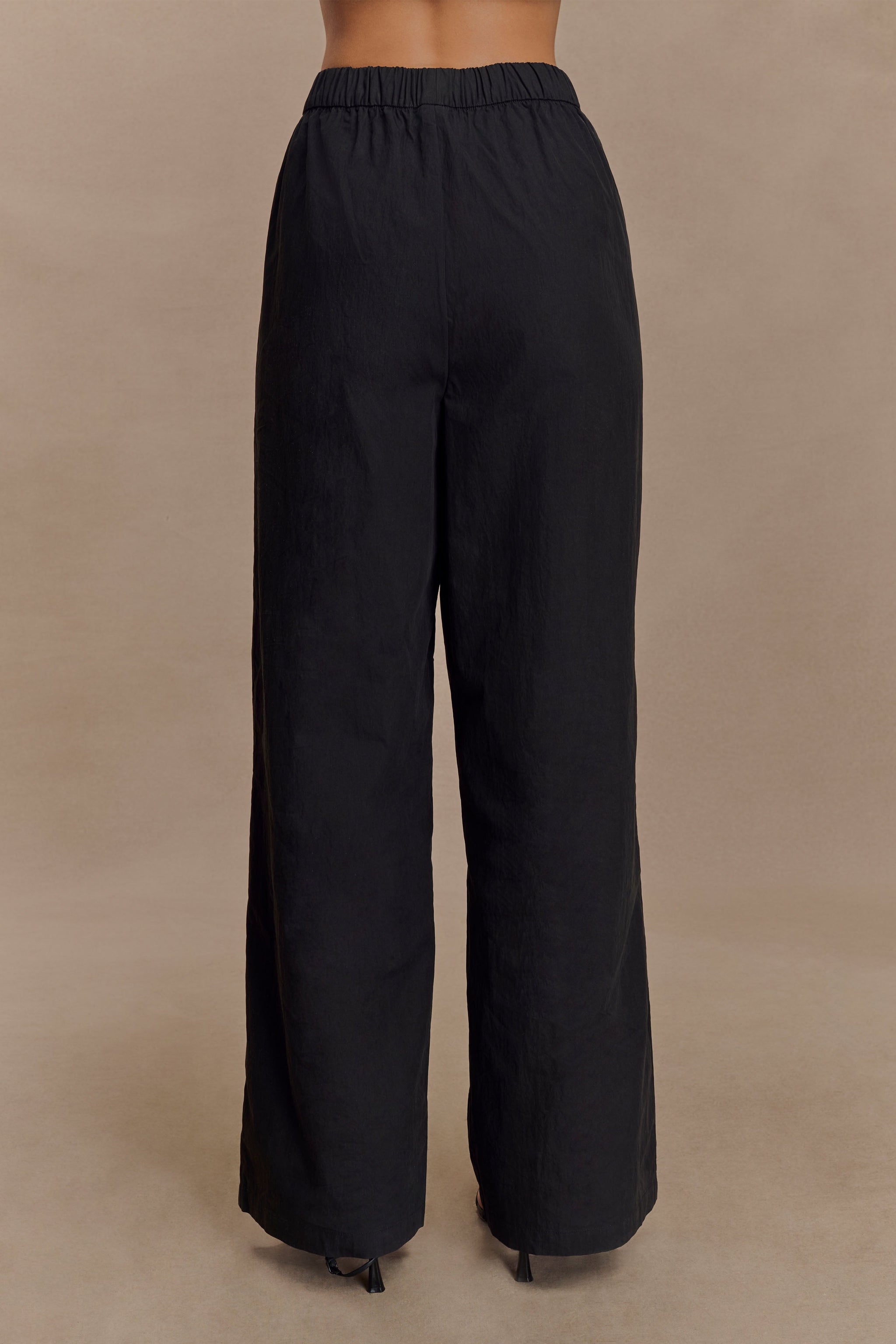 Campbell Cotton Wide Leg Pants - Black & MESHKI US