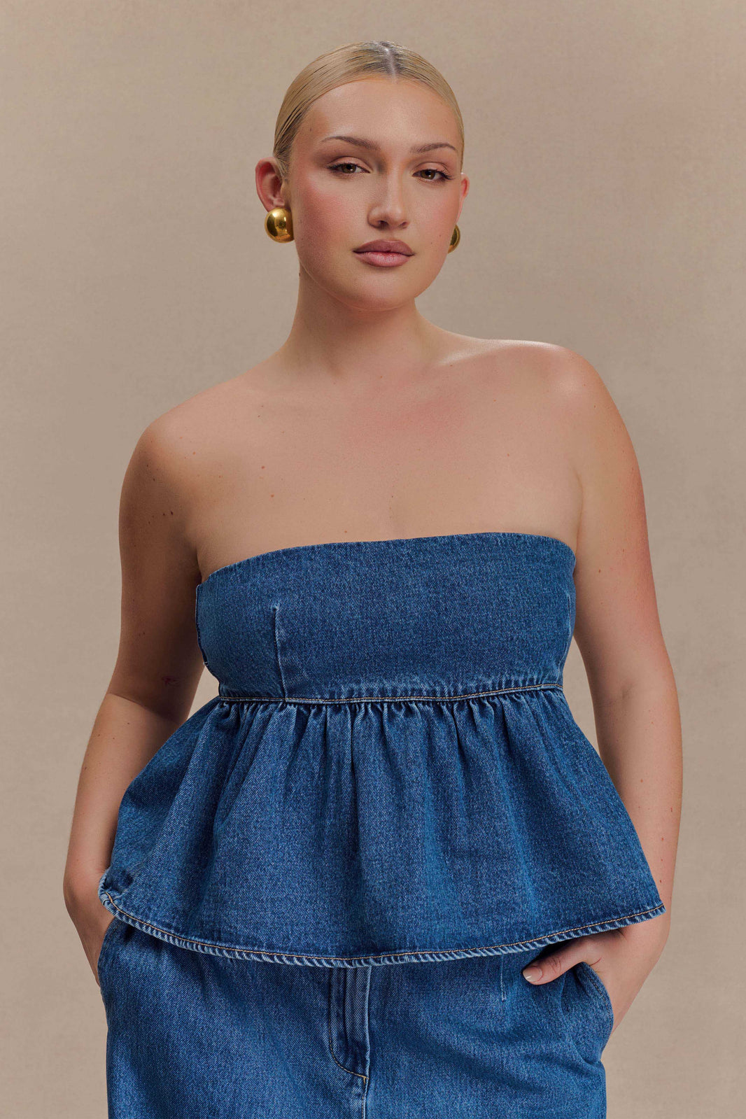 Rayne Wide Leg Denim Jeans - 90'S Blue & MESHKI US