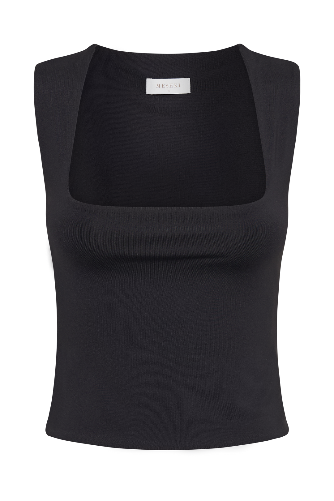 Linley Recycled Nylon Long Line Top - Black - MESHKI U.S