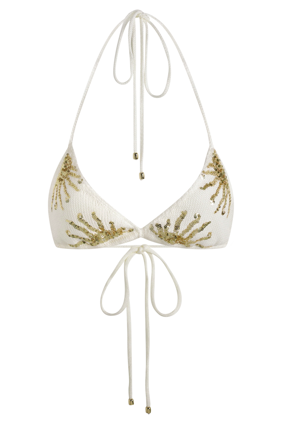 Huntleigh Crochet Bikini Bottom - White & Gold Sunshine Print & MESHKI US
