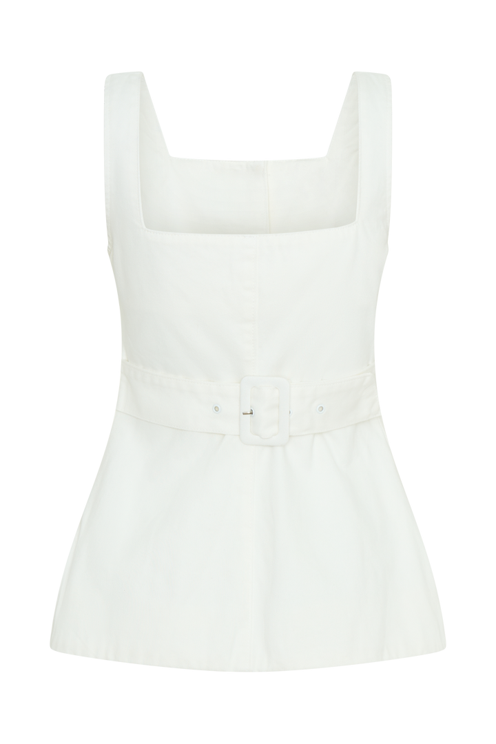 Kaitlyn Cropped Wide Leg Jeans - White & MESHKI US